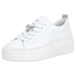 Plateausneaker Remonte "Remonte Sneaker Leder", Damen, Gr. 38, wei&szlig;, Leder, Schuhe Plateausneaker