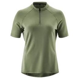 Radtrikot Gonso "Adventure Jersey Nature W", Damen, Gr. 42, gr&uuml;n (schilfgr&uuml;n), 96% Viskose, 4% Elasthan, Rundhals, Trikots, Damen Fahrradtrikot kurzarm, Slim Fit