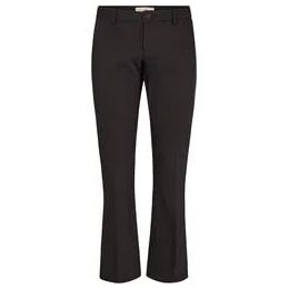 Stoffhose Freequent "FQISADORA-ANKLE-PA-BOOTCUT", Damen, Gr. XL, N-Gr, schwarz, Web, Obermaterial: 50% Baumwolle, 47% Polyamid, 3% Elasthan, unifarben, normal lang, Hosen Stoffhose, mit ausgestelltem Bein, schmal