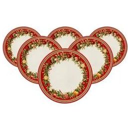 Villeroy & Boch Speiseteller VILLEROY & BOCH "Speiseteller Winter Bakery Delight &oslash; 27,4 cm 6er Set bunt", bunt, Speiseteller, Speiseteller