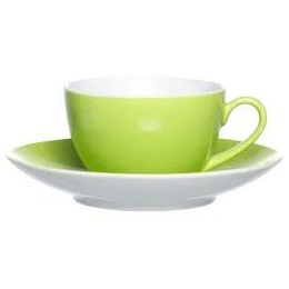 Ritzenhoff & Breker Tasse RITZENHOFF & BREKER "Kaffeetasse mit Untertasse Doppio 200 ml", gr&uuml;n, 2 tlg., Porzellan, Trinkgef&auml;&szlig;e, Tasse