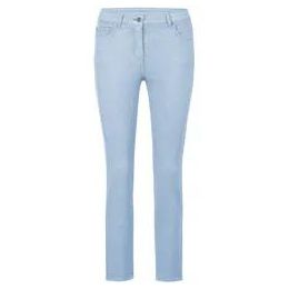 7/8-Hose GOLDNER "Schmale Stretchhose BELLA", Damen, Gr. 48, N-Gr, blau (himmelblau), Obermaterial: 65% Baumwolle CO. 31% Polyester PES. 4% Elasthan EL., normal, Hosen 7/8-Hose, Ohne
