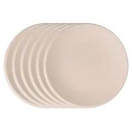 Villeroy & Boch Speiseteller VILLEROY & BOCH "Speiseteller NewMoon &oslash; 27 cm 6er Set beige", beige, L:27cm, Speiseteller, Speiseteller