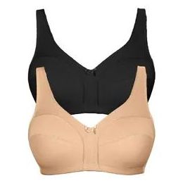 Soft-BH Viania "2er Pack Baumwoll Soft BH Basic", Damen, Gr. 80, Cup D, bunt (makeup schwarz), Obermaterial: 100% Baumwolle CO., BHs Soft-BH