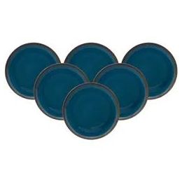 Villeroy & Boch Speiseteller "Speiseteller Crafted &oslash; 25,9 cm 6er Set", blau (denim), L:25,9cm, LIKE. BY VILLEROY & BOCH, Speiseteller, Speiseteller