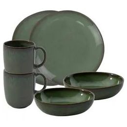 Villeroy & Boch Geschirr-Set "Fr&uuml;hst&uuml;cks-Set Lave 6er Set", gr&uuml;n (vert), 6 tlg., Steingut, LIKE. BY VILLEROY & BOCH, Geschirr-Sets, Fr&uuml;hst&uuml;cks-Set Geschirr-Set