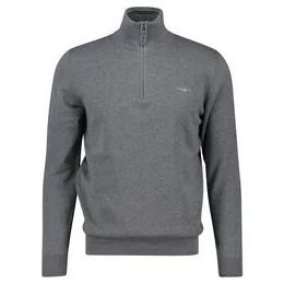 Sweater Gant "Strickpullover CLASSIC COTTON HALF ZIP", Herren, Gr. XXL, grau (grau melange), Obermaterial: 100% Baumwolle CO., Sweatshirts Sweater