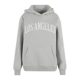 Kapuzenpullover MISS TEE "Miss Tee Los Angeles Ladies Fluffy Hoody", Damen, Gr. L, lightasphalt, 70% Baumwolle, 30% Polyester, mehrfarbig, loose fit, ohne Ausschnitt, Pullover Kapuzenpullover