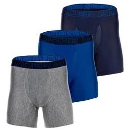 Boxershorts Under Armour "Boxershort UA PERFORMANCE TECH - SOLID 6 IN 3PK 3er Pack", Herren, Gr. 5XL, bunt (blau, grau), Obermaterial: 90% Polyester Pol. recyc.. 10% Elasthan EL., Unterhosen