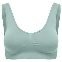 Sport-Bustier Only Play "ONPMIRA SEAM SPORTS BRA", Damen, Gr. S, N-Gr, surf spray, Obermaterial: 92% Nylon, 8% Elasthan, unifarben, slim fit, BHs, nahtlose Verarbeitung