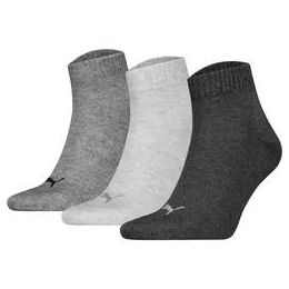 Kurzsocken Puma "Socken Quarter Plain 3P 3er Pack", Herren, Gr. 43-46, grau, Obermaterial: 68% Baumwolle CO. 18% Polyamid PA. 12% Polyester PES. 2% Elasthan EL., Socken