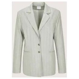 Madeleine Mode Jackenblazer MADELEINE "Blazer Eleganter Einreiher mit Nadelstreifen", Damen, Gr. 38, grau (silbergrau, silberfarben), Obermaterial: 63% Polyester PES. 33% Viskose CV. 2% Elasthan EL. 2% metallisierte Fasern MTF., Modern, gerade, Blazer, schimmerndes Effektgarn
