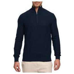 Troyer INDICODE "INBarcerle Half Zip", Herren, Gr. M, sky captain, Strick, Obermaterial: 100% Baumwolle, unifarben, regular fit normal, ohne Ausschnitt, Pullover Troyer