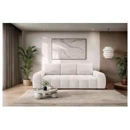 3-Sitzer OTTO HOME "AZITA optionale Schlafsofa mit Bettkasten, Breite 253cm", creme, B:253cm H:87,5cm T:113cm, 100% Polyester, Sofas, Sofa mit Wellenunterfederung, Bubble-Optik, Verl&auml;ssliche Qualit&auml;t