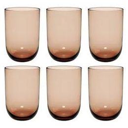 Villeroy & Boch Longdrinkglas "Longdrinkbecher Like Glass 385 ml 6er Set", braun (clay), 6 tlg., Glas, LIKE. BY VILLEROY & BOCH, Trinkgef&auml;&szlig;e