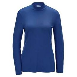 Longpullover GOLDNER "Stehkragenshirt mit Langarm", Damen, Gr. 44, blau (royalblau), Obermaterial: 95% Modal CMD. 5% Elasthan EL., eng Sonstiges, Pullover Longpullover, Ohne