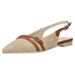 Ballerina Nero Giardini "Nero Giardini Ballerinas Leder/Textil", Damen, Gr. 37, hellbraun, Leder, Textil, Schuhe Ballerina