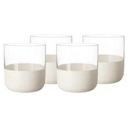 Villeroy & Boch Schnapsglas VILLEROY & BOCH "Shotgl&auml;ser Manufacture Rock 80 ml 4er Set wei&szlig;-transparent", bunt (wei&szlig;, transparent), Glas, Trinkgef&auml;&szlig;e