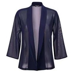Jackenblazer GOLDNER "Kurzgr&ouml;&szlig;e Blaue leichte Jacke mit Schalkragen, Halbarm", Damen, Gr. 22, gr&uuml;n (marine), Obermaterial: 100% Polyester PES., figurumspielend, Sonstiges, Blazer, Perfekt f&uuml;r Kleider