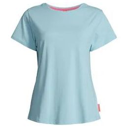 T-Shirt SALZHAUT "Shirt STEENTJE", Damen, Gr. 3XL, blau (aqua), Obermaterial: 50% Baumwolle CO. 50% Polyester PES., Shirts T-Shirt
