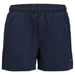 Jack & Jones Badeshorts JACK & JONES "Badeshorts SWIM SHORTS", Herren, Gr. L, N-Gr, blau (dunkelblau), Obermaterial: 100% Polyester PES., Badehosen Badeshorts