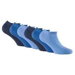 Sneakersocken Rohner Socks "Socken sneaker 3-er pack 6er Pack", Damen, Gr. 43-46, blau (blau mix), Obermaterial: 75% Baumwolle CO. 23% Polyamid PA. 2% Elasthan EL., Socken Sneakersocken