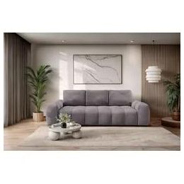 3-Sitzer OTTO HOME "AZITA optionale Schlafsofa mit Bettkasten, Breite 253cm", dunkelgrau, B:253cm H:87,5cm T:113cm, 100% Polyester, Sofas, Sofa mit Wellenunterfederung, Bubble-Optik, Verl&auml;ssliche Qualit&auml;t