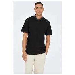 Only & Sons Poloshirt ONLY & SONS "ONSBEN REG SS POLO SHIRT NOOS", Herren, Gr. XL, schwarz, Jersey, Obermaterial: 100% Baumwolle, unifarben, regular fit normal, ohne Ausschnitt, Shirts, Baumwolle, regular fit
