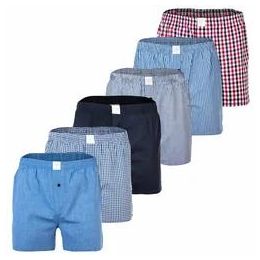 Webboxer MG-1 "Web-Boxershorts 6er Pack", Damen, Gr. XL, bunt (rot, schwarz, blau), Obermaterial: 100% Baumwolle CO., Unterhosen