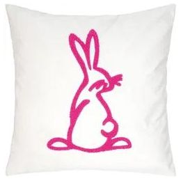 Dekokissen Pad "BUNNIES", pink, B:45cm L:45cm, Polyester, Dekokissen_Sitzkissen_Kissenh&uuml;llen, Embroidery
