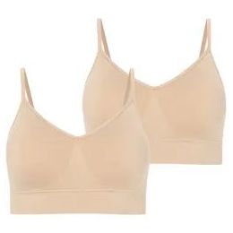 Bustier Jockey "BH Seamfree Core Stretch Bralette 2er Pack", Damen, Gr. S, N-Gr, beige, Obermaterial: 91% Polyamid PA. 9% Elasthan EL., BHs Bustier