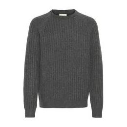 Strickfleece-Pullover Blend "Strickpullover BHDEXTER", Herren, Gr. XXL, grau (iron gate), Obermaterial: 84% Polyester PES. 10% Wolle mw. 6% Nylon NY., Pullover