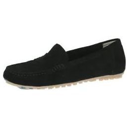 Mokassin Caprice "Caprice Mokassin Veloursleder", Damen, Gr. 37, schwarz, Veloursleder, Schuhe Mokassin