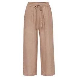 2-in-1-Hose GOLDNER "Kurzgr&ouml;&szlig;e Sommerhose mit Rundumschlupfbund", Damen, Gr. 22, K-Gr, beige (macchiato, melange), Obermaterial: 100% Leinen LI., normal, Hosen, Ohne