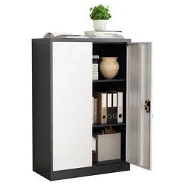Aktenschrank Vcm "B&uuml;roschrank Stahlschrank abschlie&szlig;bar Malivo 3fach", wei&szlig; (anthrazit, wei&szlig;), B:80cm T:40cm, Obermaterial: 100% Metall MT., Schr&auml;nke
