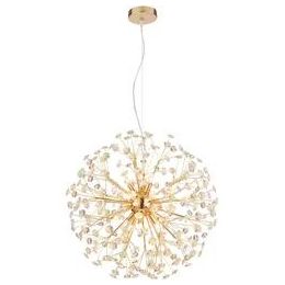 Globo LIGHTING H&auml;ngeleuchte "KATRINA", goldfarben, &Oslash; 60cm H: 150cm, 1 Stk., Leuchten, Luster H&auml;ngelampe Esszimmer Esstisch-Lampe elegant, H&auml;ngeleuchte