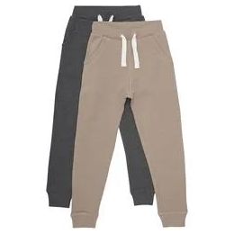 Jogginghose Minymo "Jogginghose MIBasic", M&auml;dchen, Gr. 128, N-Gr, braun (fossil), Web, Obermaterial: 100% Baumwolle CO., unifarben, regular fit, Hosen Jogginghose
