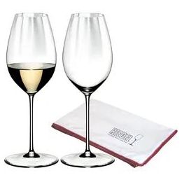 Wei&szlig;weinglas "Sauvignon Blanc Gl&auml;ser inkl. Poliertuch Performance 440 ml 2er Set transparent", bunt (transparent), Glas, RIEDEL THE WINE GLASS COMPANY, Trinkgef&auml;&szlig;e, Wei&szlig;weinglas
