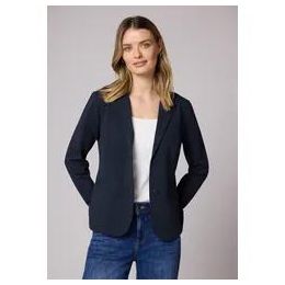 Sweatblazer Street One, Damen, Gr. 40, shadowed navy, Jersey, 93% Baumwolle, 7% Elasthan, unifarben, normal normal, V-Ausschnitt, abgesteppt, Blazer, im soften Baumwoll-Mix