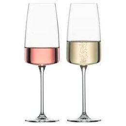 Schott Zwiesel Sektglas ZWIESEL GLAS "Sektgl&auml;ser Vivid Senses 388 ml 2er Set transparent", bunt (transparent), 2 tlg., Glas, Trinkgef&auml;&szlig;e