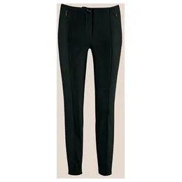 Madeleine Mode Stoffhose MADELEINE "Hose Schlanke Stretch-Hose mit Biesen", Damen, Gr. 36, N + K Gr, blau (marine), Obermaterial: 59% Baumwolle CO. 38% Polyamid PA. 3% Elasthan EL., Modern, normal, Hosen Stoffhose