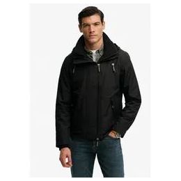Windbreaker Superdry "HOODED MTN WINDBREAKER JACKET", Herren, Gr. L, schwarz, Web, Obermaterial: 100% Polyester, unifarben, regular fit normal, Jacken Windbreaker