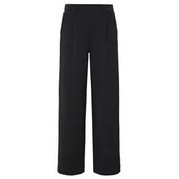 Loungehose oxmo "Loungehose BMMTAYRA PANTS", Damen, Gr. L, N-Gr, schwarz (meteorite), Obermaterial: 95% Polyester PES. 5% Elasthan EL., Hosen Loungehose