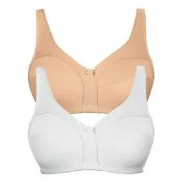 Soft-BH Viania "2er Pack Baumwoll Soft BH Basic", Damen, Gr. 85, Cup E, bunt (makeup wei&szlig;), Obermaterial: 100% Baumwolle CO., BHs Soft-BH