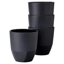 Becher Mepal "Becher Silueta 200 ml 4er Set", schwarz (nordic schwarz), 4 tlg., Kunststoff, Trinkgef&auml;&szlig;e, Becher