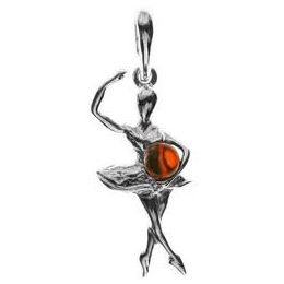 Kettenanh&auml;nger OSTSEE-SCHMUCK "- Ballerina - Silber 925/000 - Bernstein" Gr. 38, silber (silber 925, silberfarben, wei&szlig;), Schmuckanh&auml;nger, Damen, Silber 925 (Sterlingsilber), Kettenanh&auml;nger