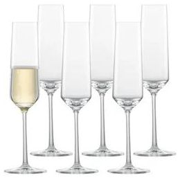 Schott Zwiesel Sektglas ZWIESEL GLAS "Sektgl&auml;ser Pure 209 ml 6er Set transparent", bunt (transparent), 6 tlg., Glas, Trinkgef&auml;&szlig;e