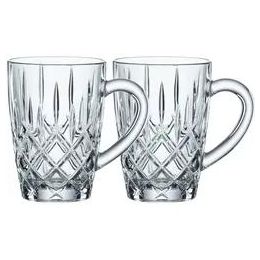 Tasse Nachtmann "Kaffeebecher Noblesse Barista 347 ml 2er Set transparent", bunt (transparent), Glas, Trinkgef&auml;&szlig;e, Tasse