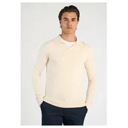 Strickpullover LINDBERGH "Strickpullover Slim Fit", Herren, Gr. S, wei&szlig; (sanftes wei&szlig;), Obermaterial: 80% Viskose, 20% Nylon, V-Ausschnitt, Pullover Strickpullover