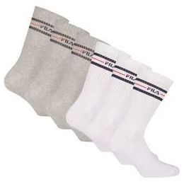 Kurzsocken Fila "Socken 6er Pack", Herren, Gr. 35-38, grau (grau, wei&szlig;), Obermaterial: 80% Baumwolle CO. 18% Polyester PES. 2% Elasthan EL., Socken